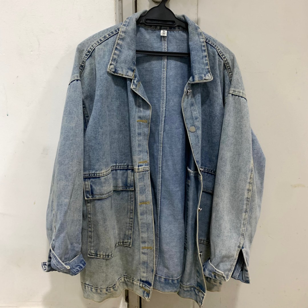 Oversized Baggy Denim Jacket, Women's Fashion, Tops, Other Tops on ...
