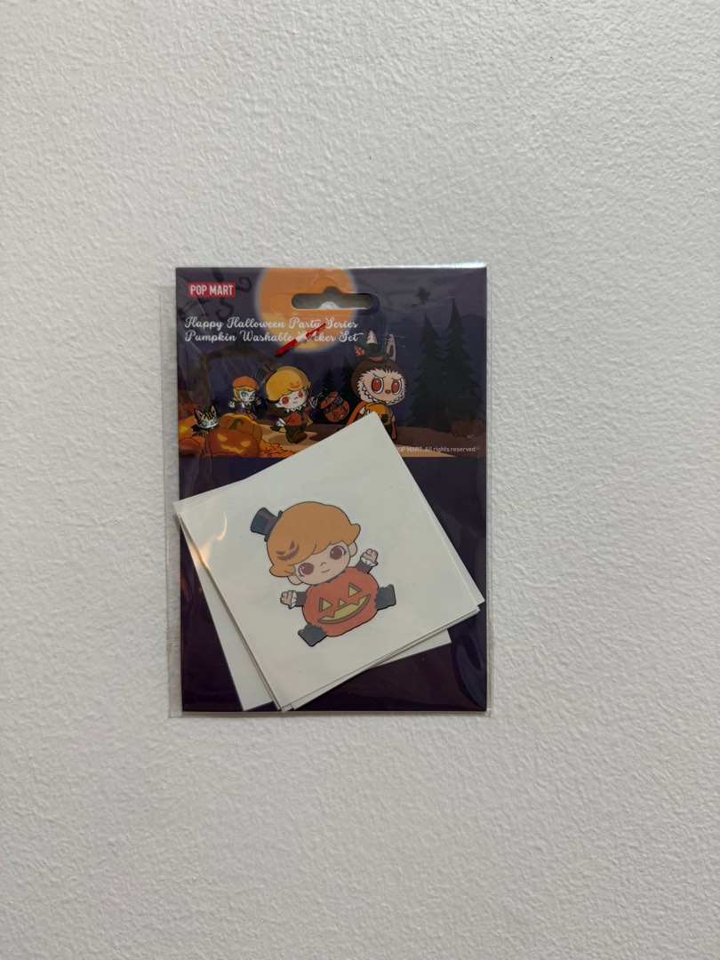 Pop Mart Happy Halloween Party Series Pumpkin Washable Sticker Set ...