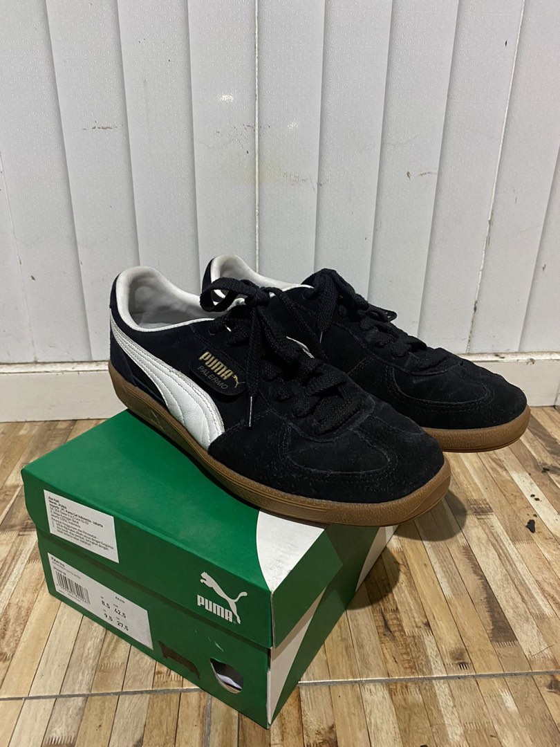 Puma Palermo Black (hitam), Fesyen Pria, Sepatu , Sneakers di Carousell