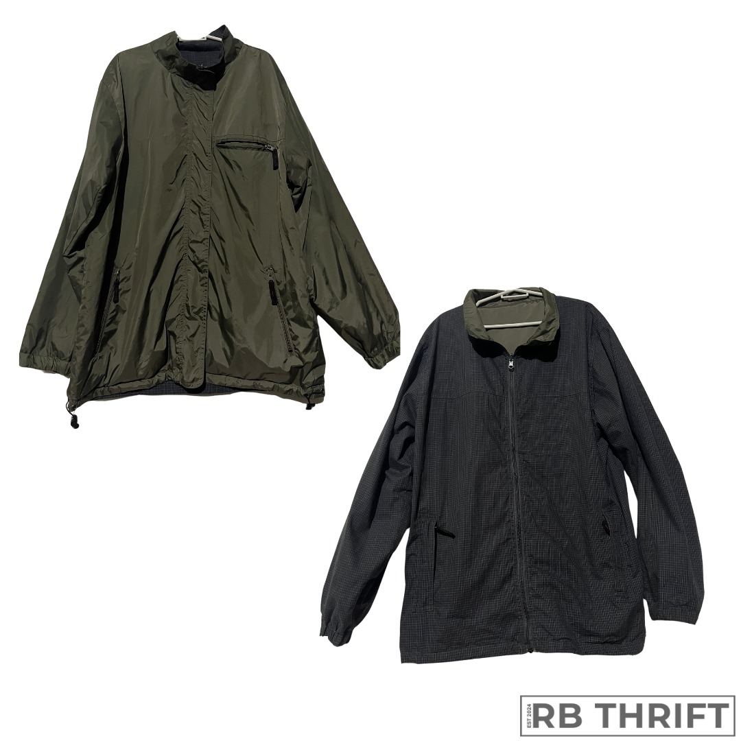 RB011 - Reversible Jacket - Dark Green / Black Checkered, Men's Fashion ...