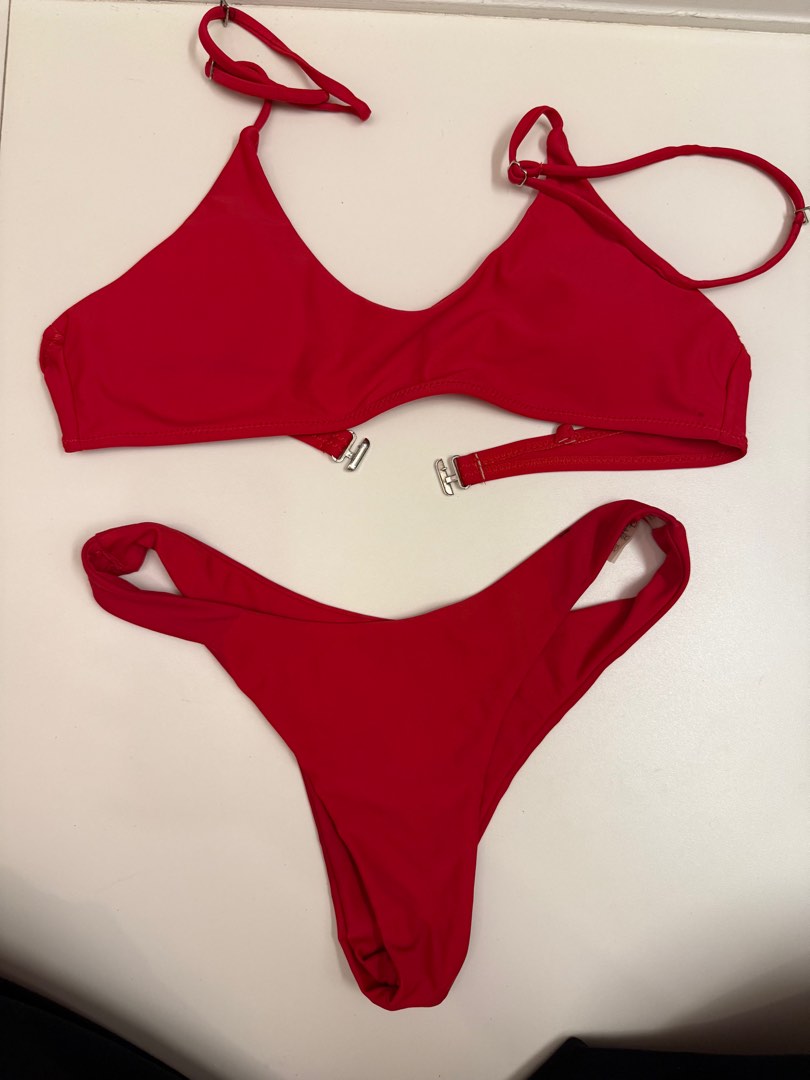 Red bikini, Women's Fashion, Swimwear, Bikinis & Swimsuits on Carousell