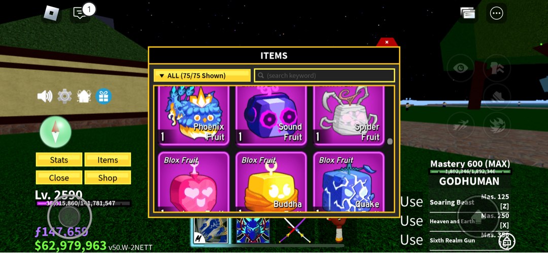 Roblox . Blox fruit with 11k Robux in it not use but can nego but ...