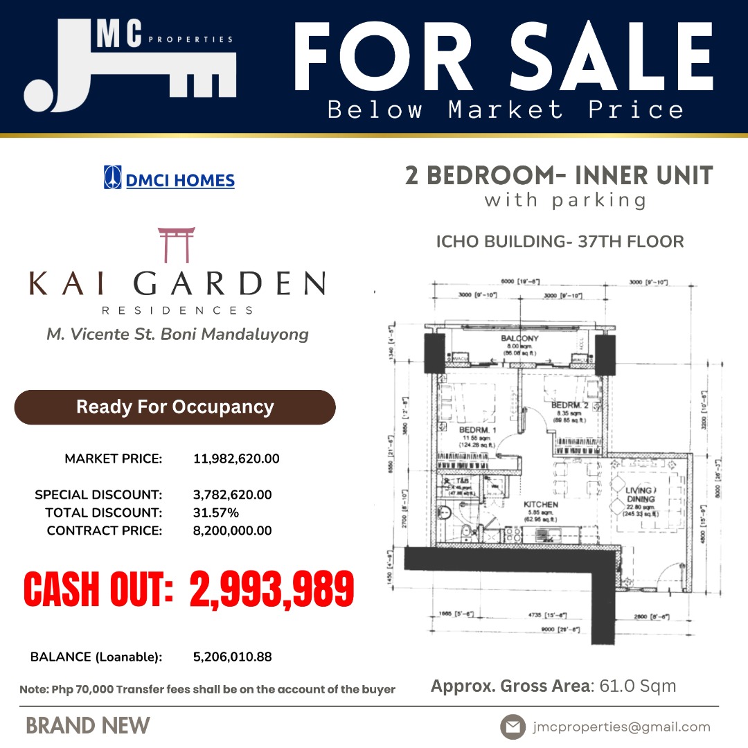 Rush Sale Pasalo 2 Bedroom with Parking Condo house Atrium Garden level ...