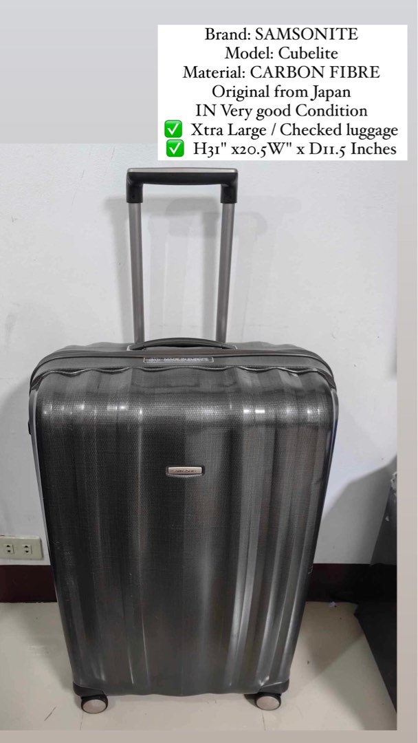SAMSONITE Cubelite CARBON FIBRE XL Luggage, Hobbies & Toys, Travel ...