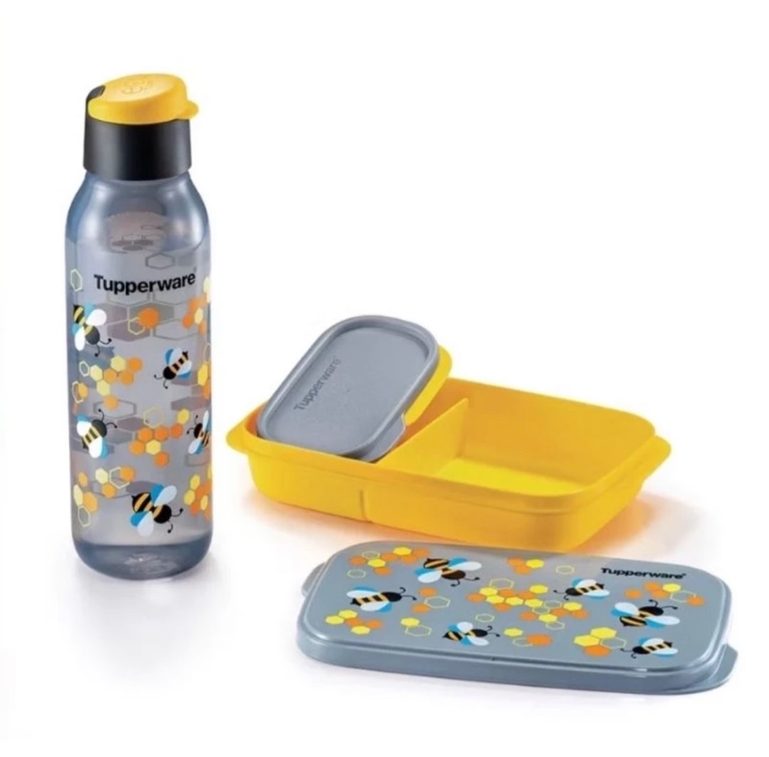 Tupperware Bumblee Bee 3in1 Set Lunch Box, Babies & Kids, Nursing ...