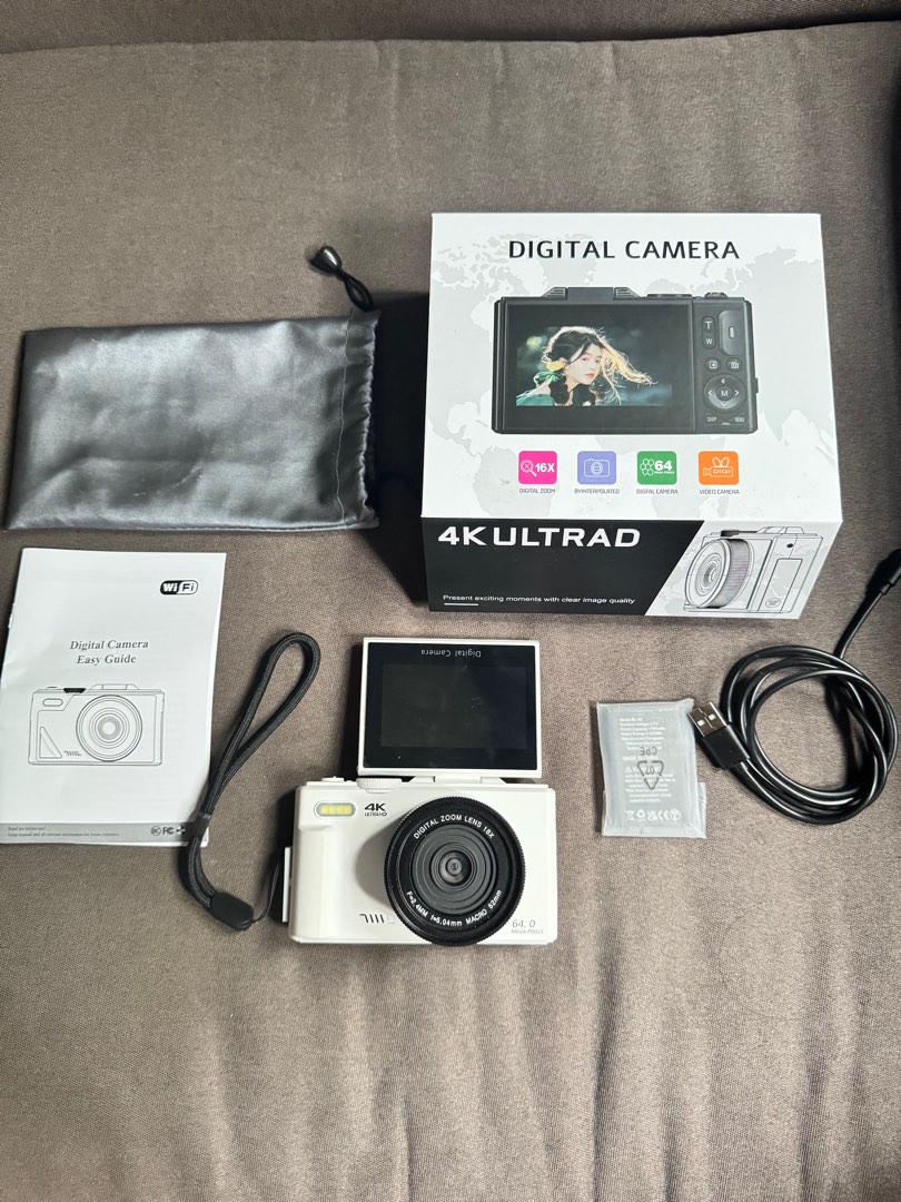 VETEK 8 4K Digital Camera Flip Screen, Photography, Cameras on Carousell