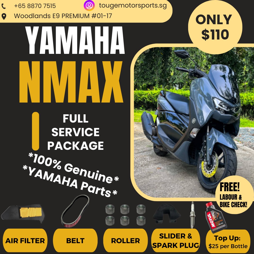 YAMAHA NMAX 155 Full Servicing. CVT Belt / Air Filter / Roller / Slider ...
