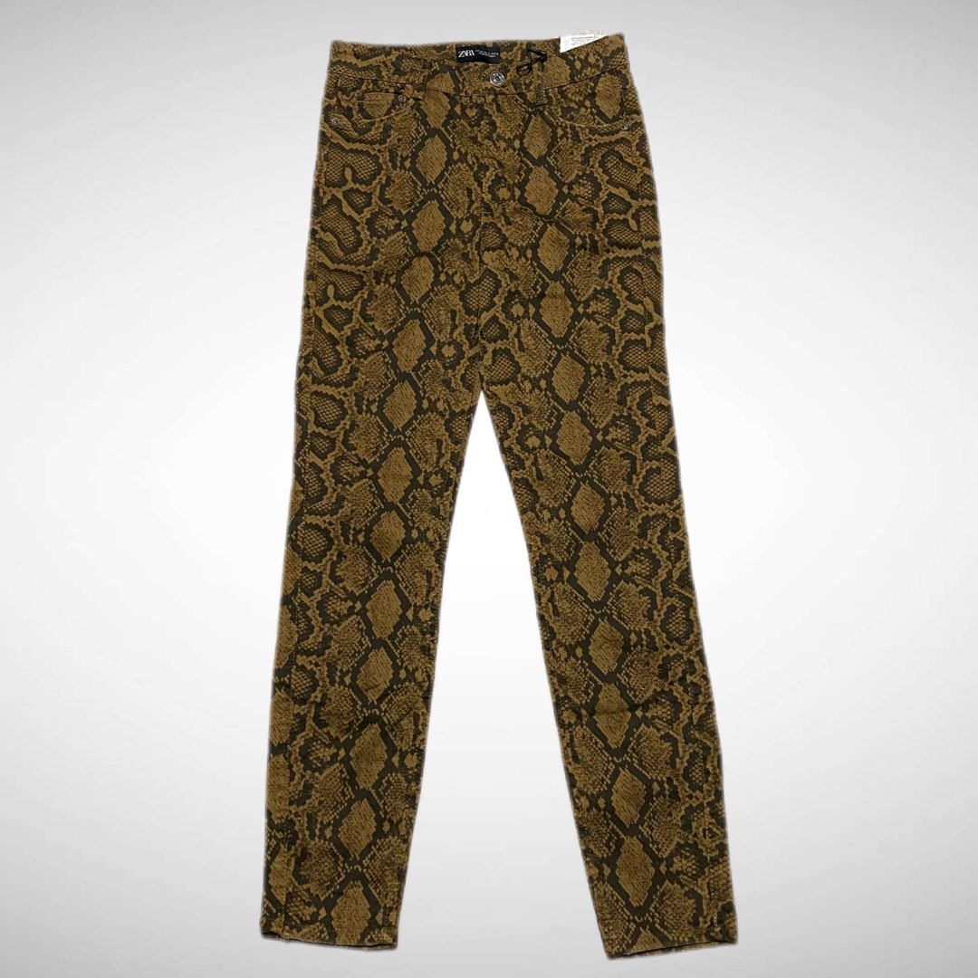 ZARA SNAKE SKIN PANTS, Women's Fashion, Bottoms, Jeans on Carousell