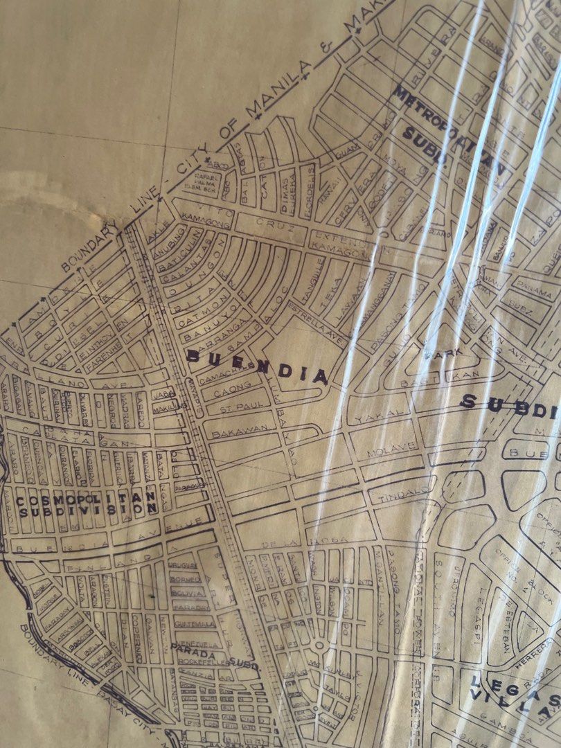 1968 Old Map of Makati City by De Jesus, Hobbies & Toys, Memorabilia ...