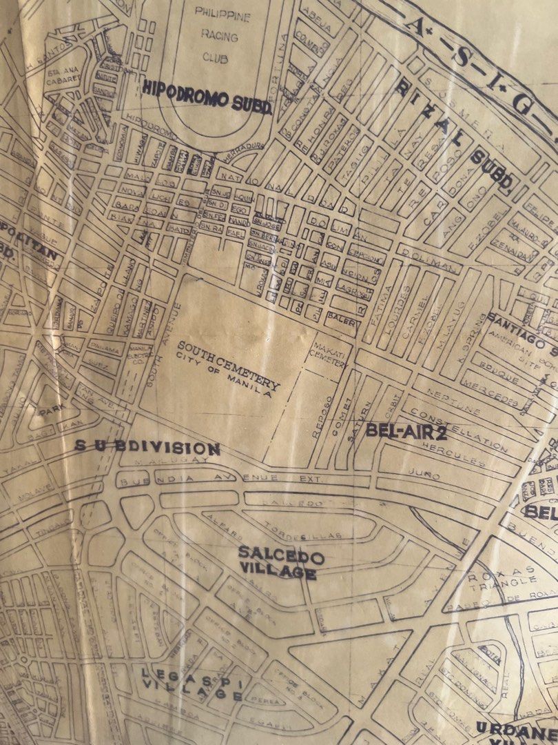 1968 Old Map of Makati City by De Jesus, Hobbies & Toys, Memorabilia ...