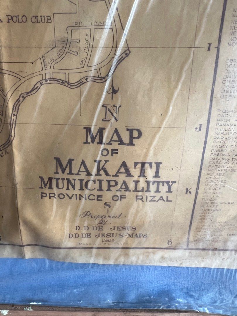 1968 Old Map of Makati City by De Jesus, Hobbies & Toys, Memorabilia ...