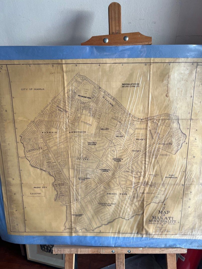 1968 Old Map of Makati City by De Jesus, Hobbies & Toys, Memorabilia ...