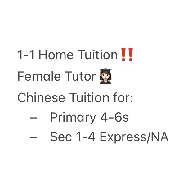 Chinese Tuition 1 to 1/Group/Private Tuition Chinese Language Tuition ...