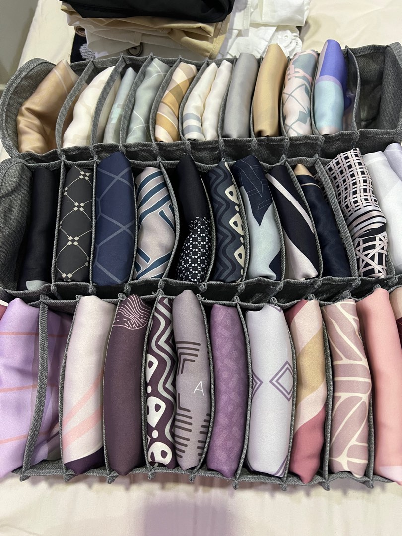 40 helai Waarna Satin Shawl, Women's Fashion, Muslimah Fashion, Hijabs ...