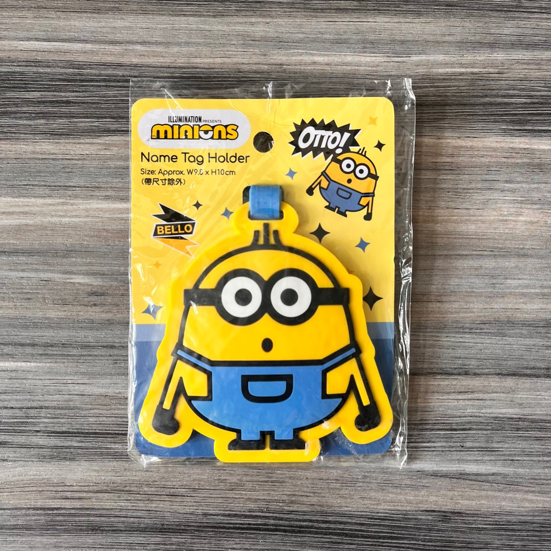全新未開封 服飾 禮物 Illumination Minions Name Tag Holder 迷你兵團 小小兵 名牌 行李牌, 興趣及遊戲 ...