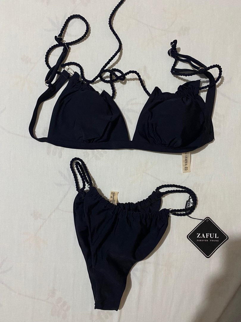 Brand New Zaful Black Bikini, Women's Fashion, Swimwear, Bikinis ...