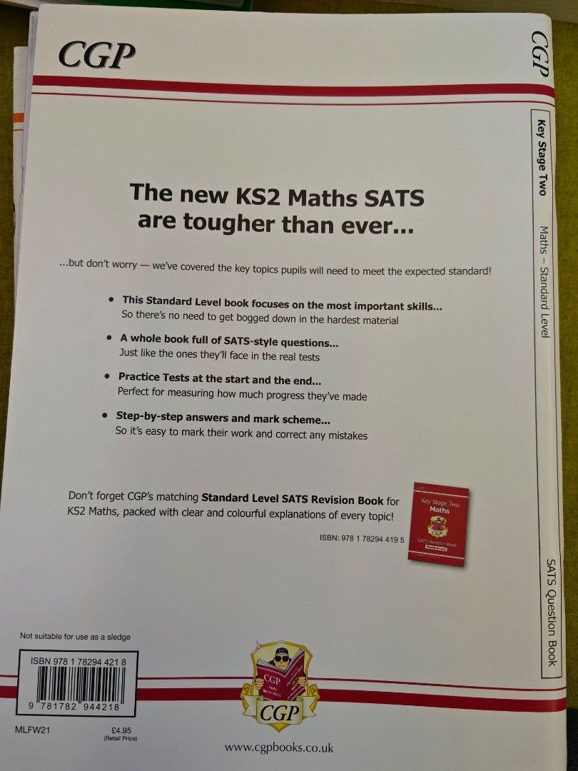 CGP Key Stage 2 Maths SAT Question Book Standard Level, Hobbies & Toys ...