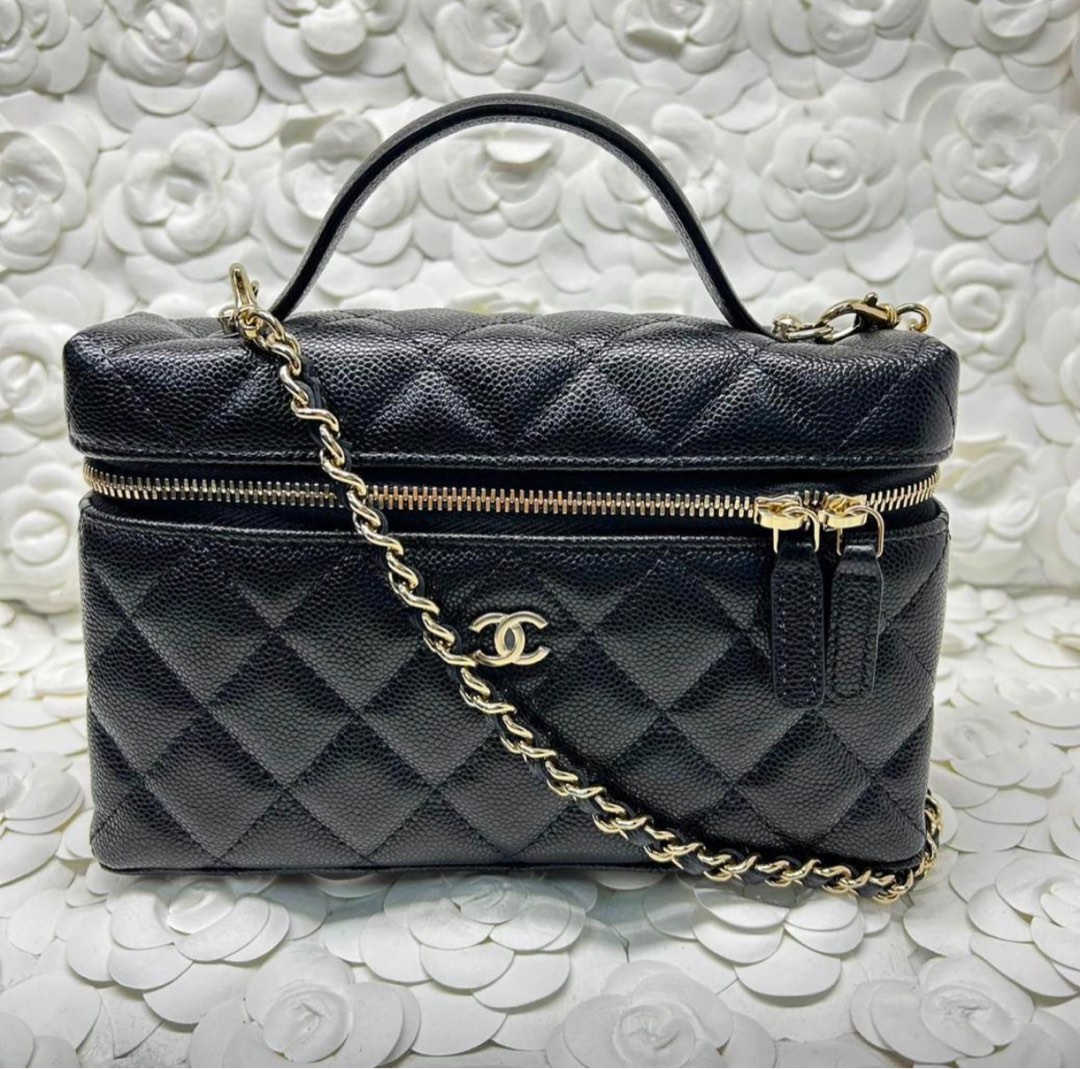 Chanel Handbag 25c LP 黑金牛皮 飯盒包, 名牌, 手袋及銀包 - Carousell