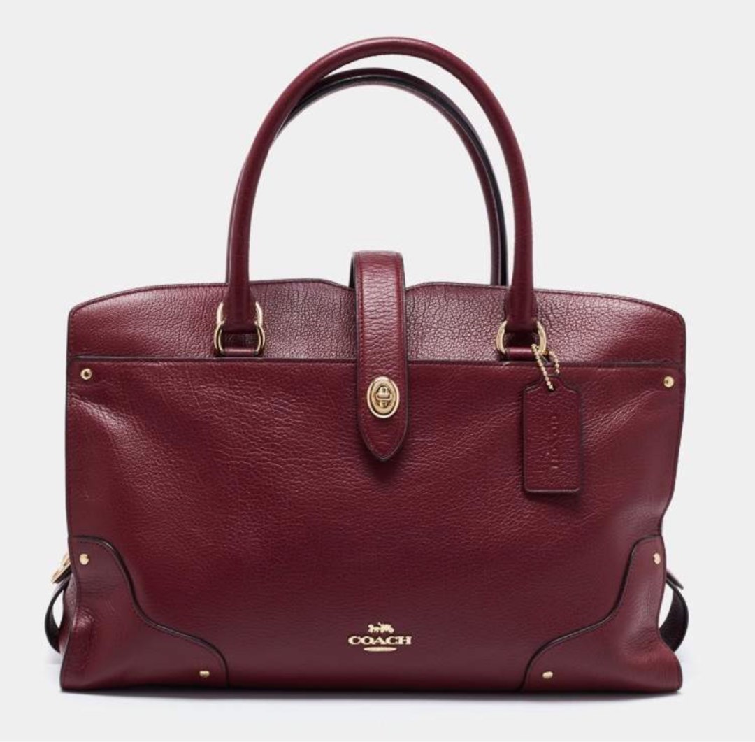 Coach Burgundy Leather Mercer 35 Satchel, Luxury, Bags & Wallets on ...