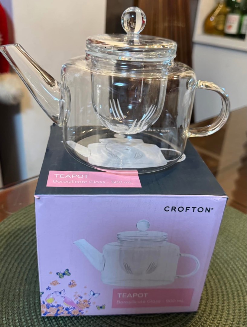 Crofton Borosilicate Glass Teapot - 500ml, Furniture & Home Living ...