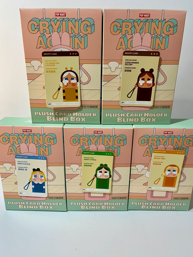 CRYING AGAIN PLUSH CARD HOLDER POP MART, Women's Fashion, Bags ...