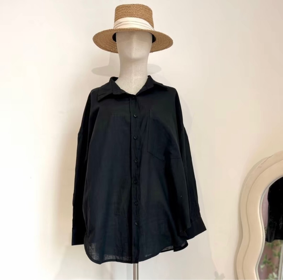 Dewi Diary Linen Shirt, Women's Fashion, Tops, Blouses on Carousell