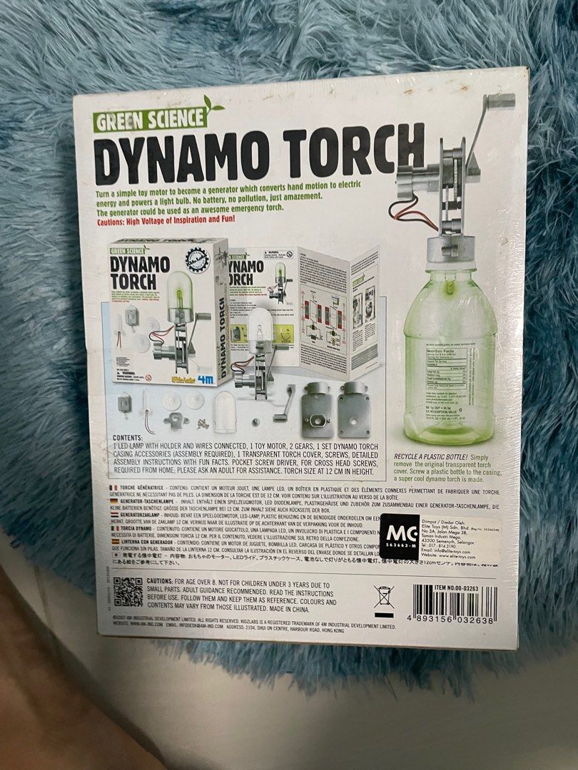 Dynamo Torch Hand Generator Kit Green Science Kids Labs, Hobbies & Toys ...