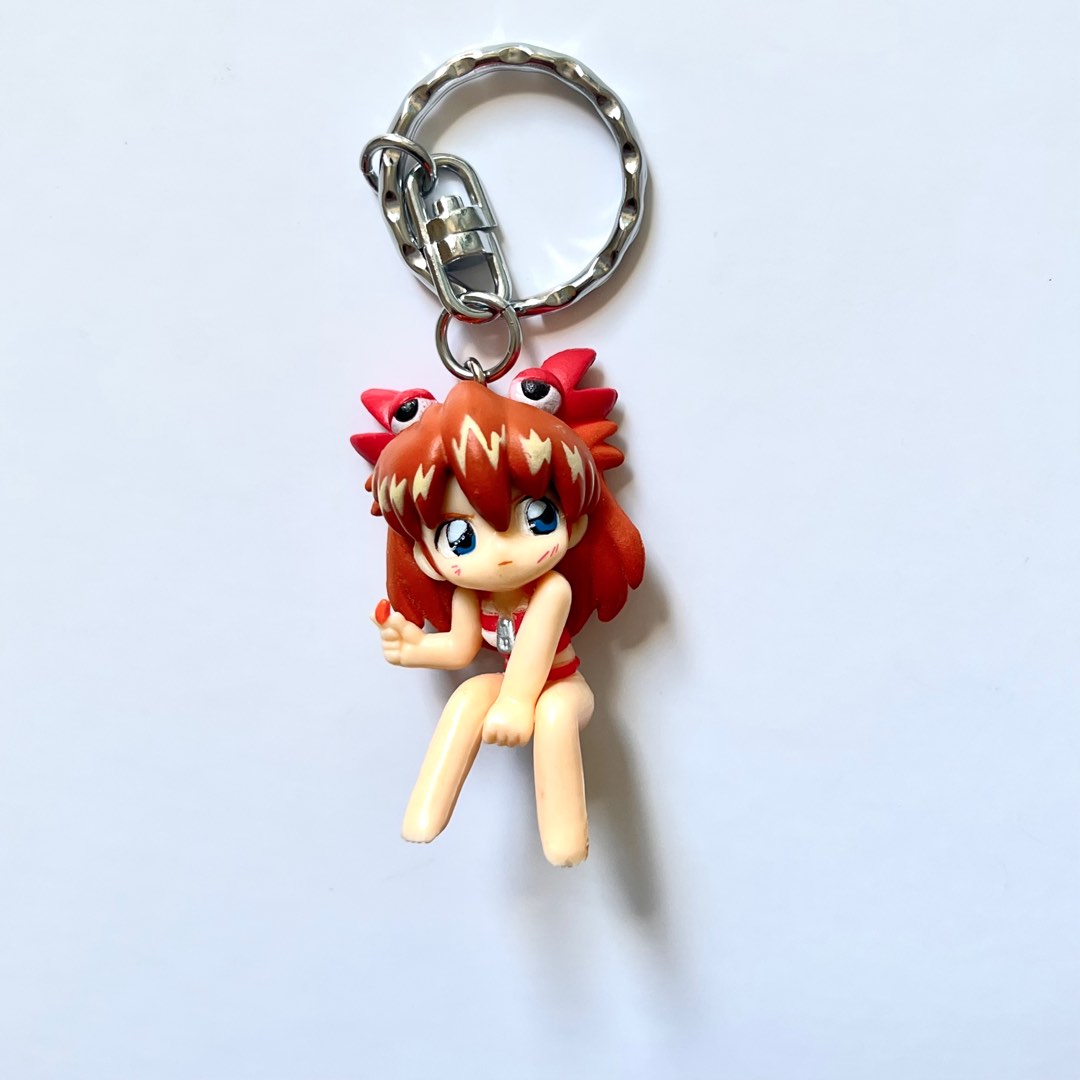 evangelion asuka langley figure keychain anime phone bag wallet charm ...