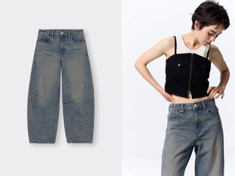 GU Barrel Leg Jeans (From Japan), Women's Fashion, Bottoms, Jeans on ...