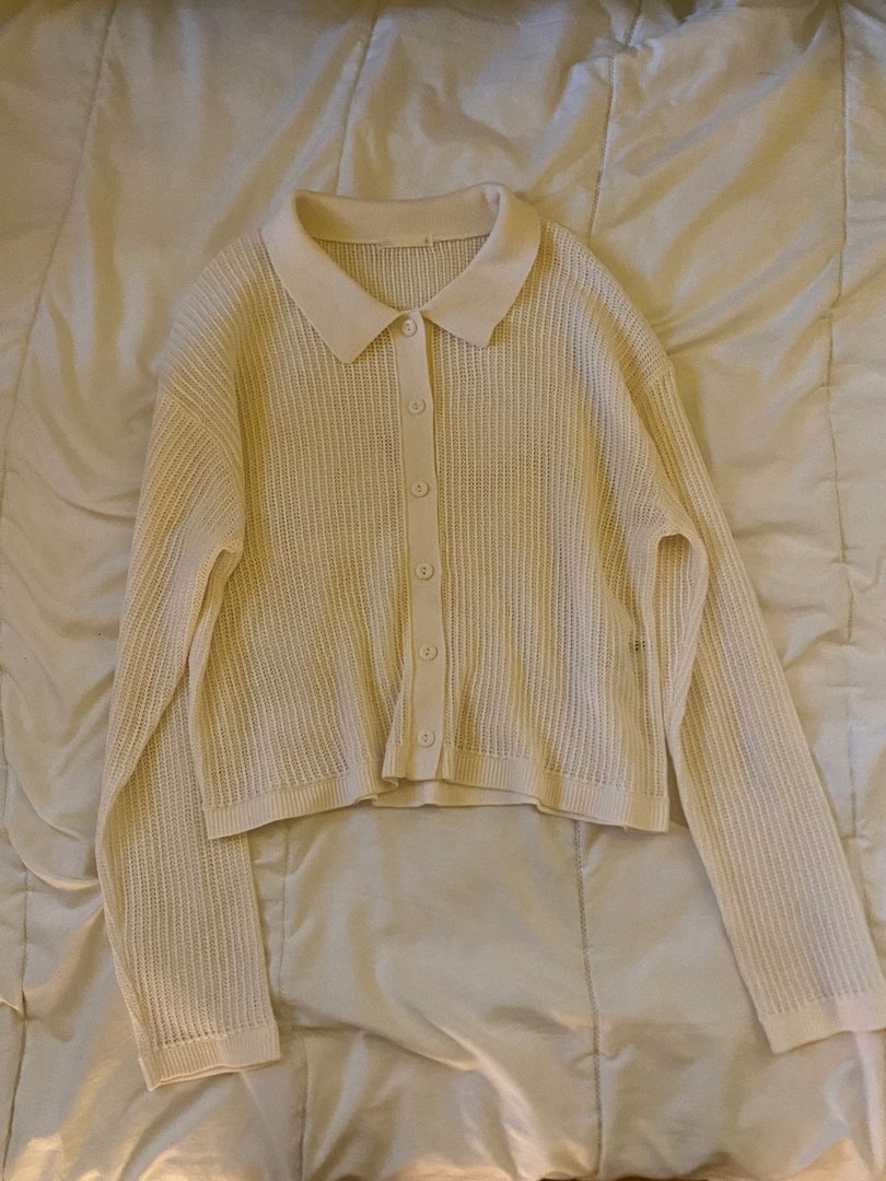 Gu knit cardigan, Women's Fashion, Tops, Longsleeves on Carousell