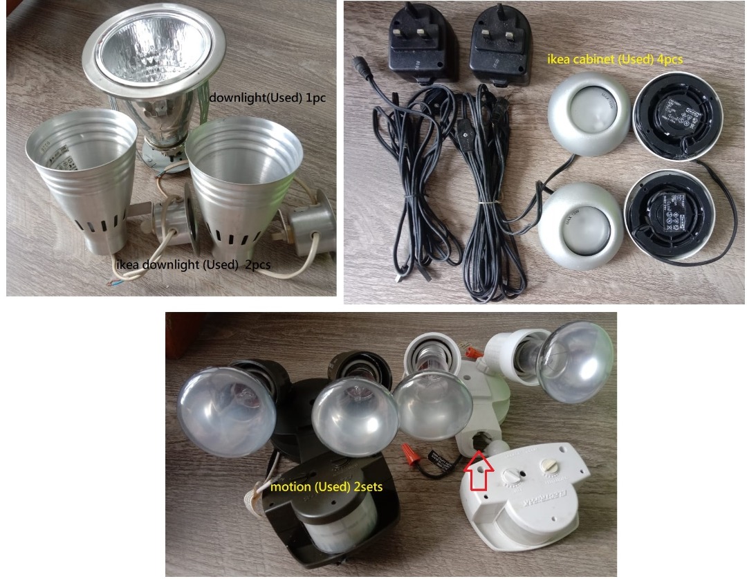 Ikea cabinet Light, Motion Detector, Downlight (Used), Furniture & Home ...