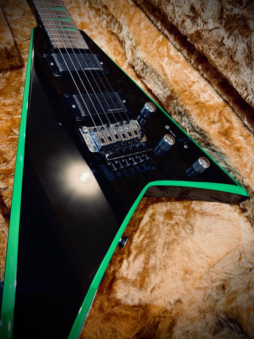 Jackson X Series Rhoads RRX24 Electric Guitar, Black with Neon Green ...