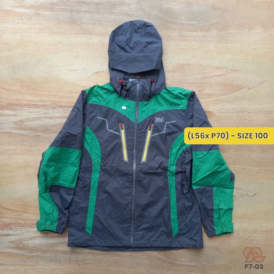 jaket outdoor gunung pria Everlast blocktech warna hijau abu size 100 ...
