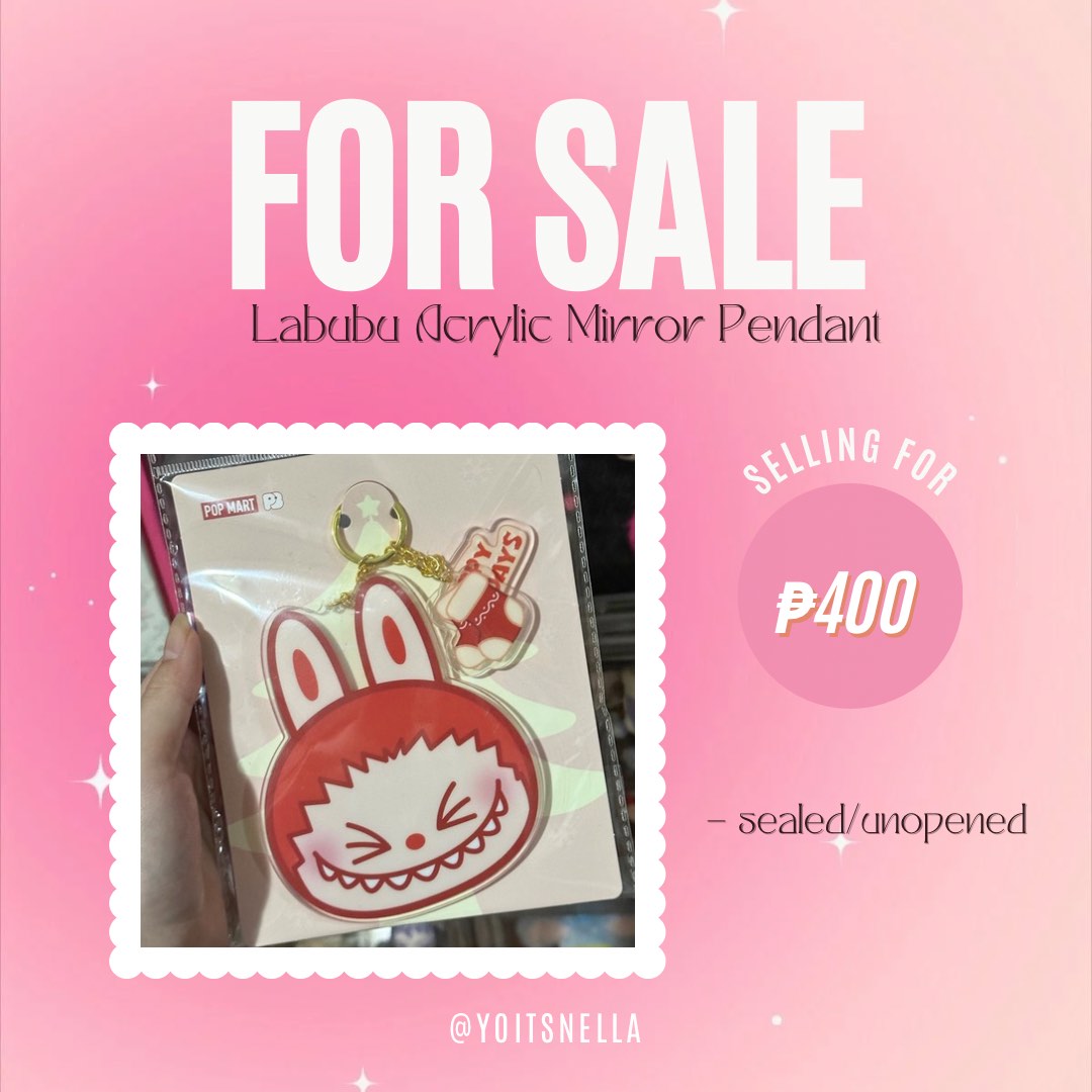 LABUBU Acrylic Small Mirror Pendant, Women's Fashion, Jewelry ...