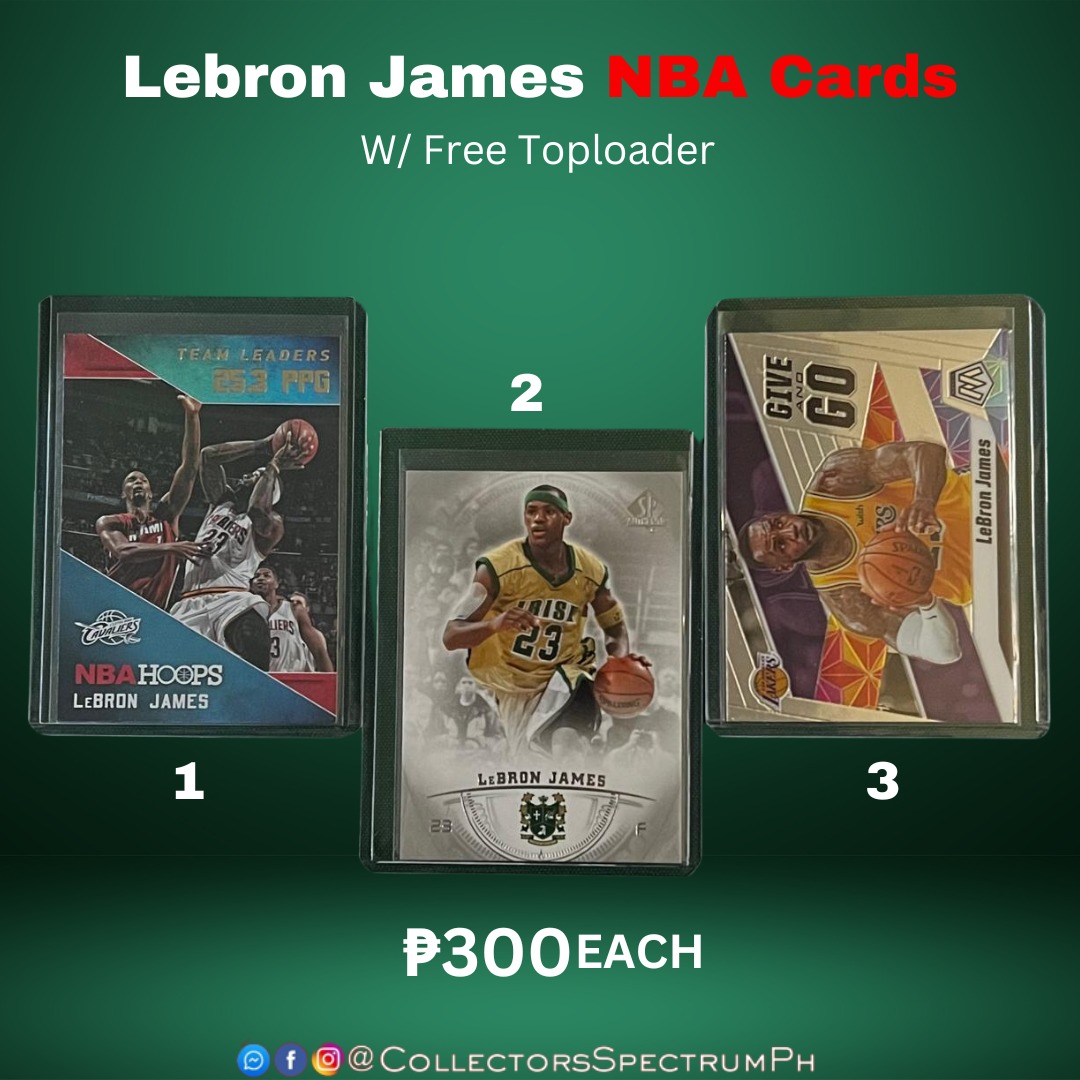 Lebron James Hoops, SP Authentic, Mosaic NBA Cards w/ Free Toploader ...