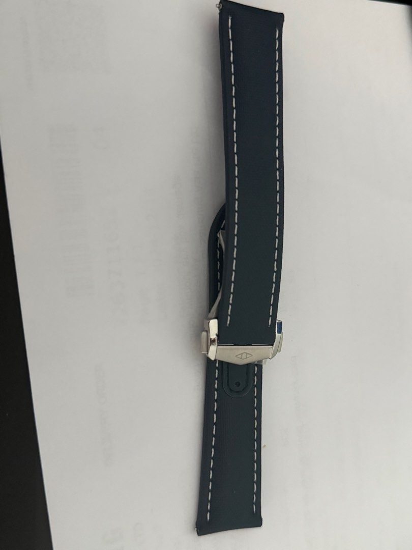 Loop-Less™ Navy Blue Sailcloth Watch Strap with White Stitching snoopy ...