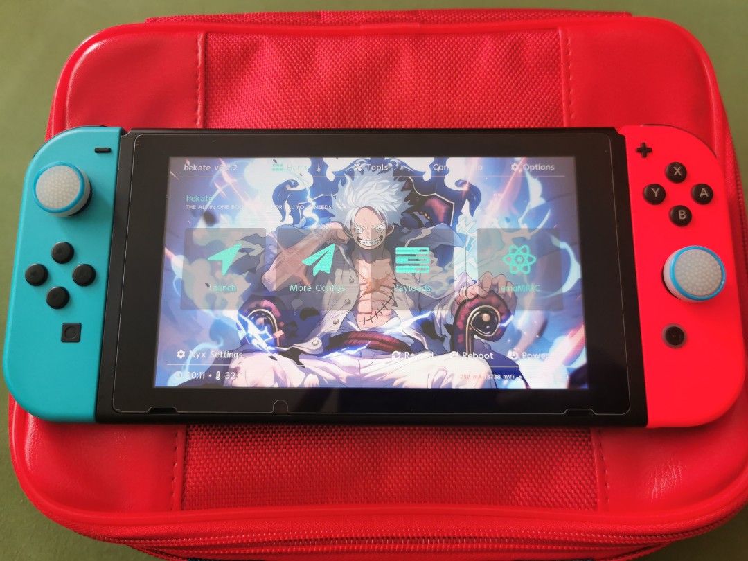 Modded 256gb Nintendo Switch Gen 2 Neon Edition, Video Gaming, Video ...