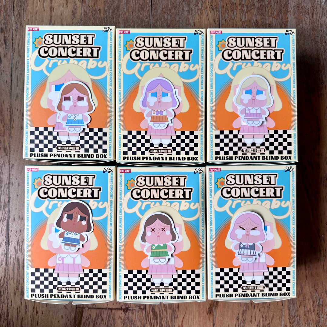 Popmart crybaby sunset concert plush pendant blindbox, Hobbies & Toys ...