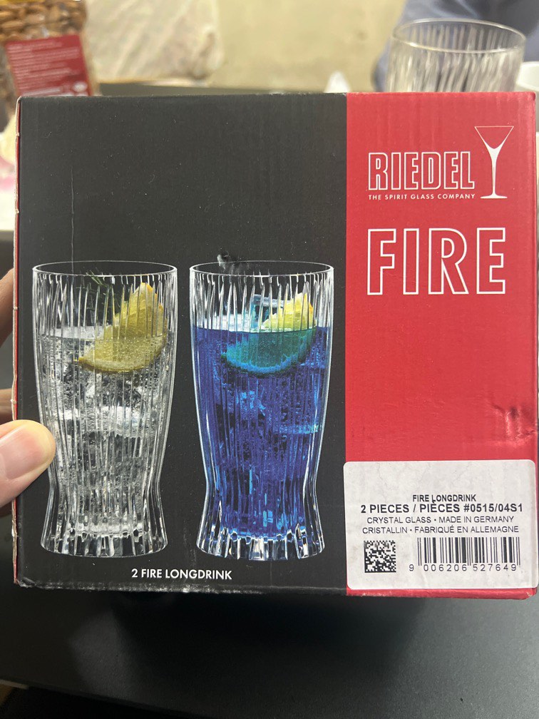 Riedel crystal glass Fire long drink 德國製水晶玻璃杯, 傢俬＆家居, 廚具和餐具, 餐具和餐具 ...