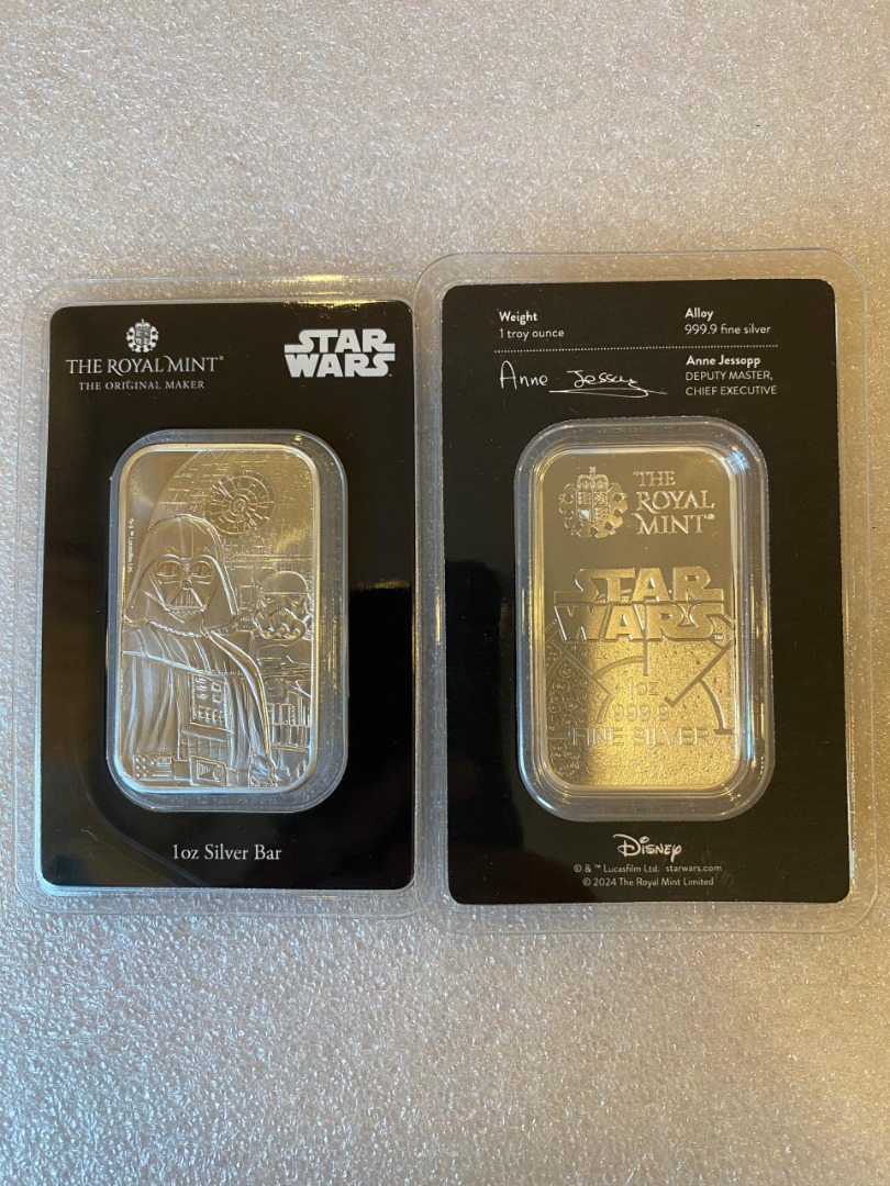 Royal Mint, Star Wars Dark Side 1 oz Silver Bar in Assay, Hobbies ...