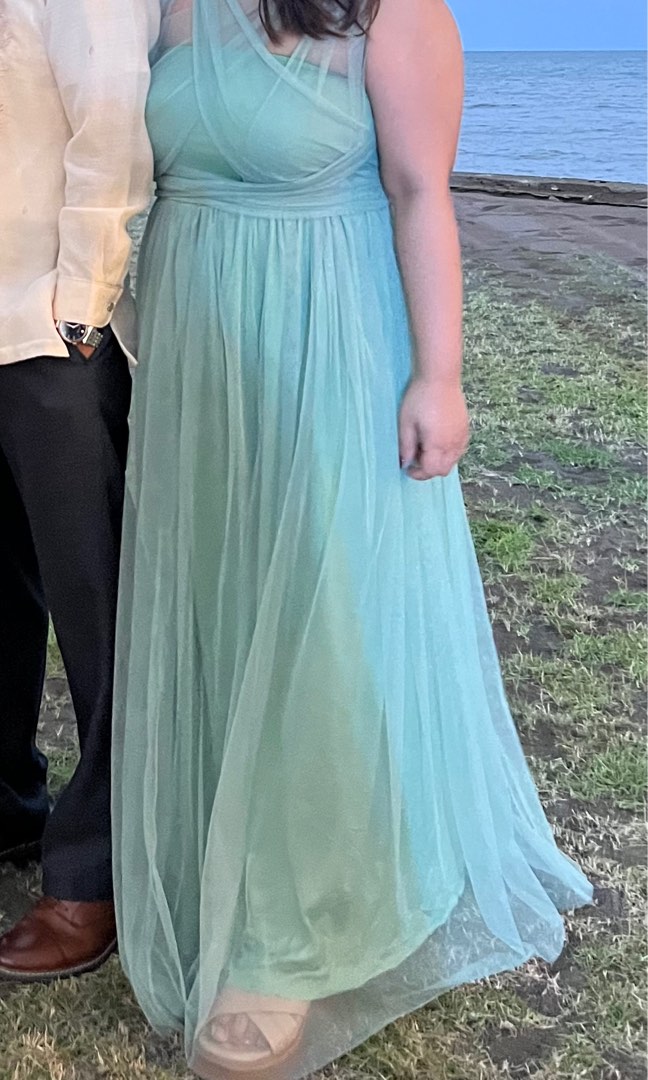 Sage Green Infinity Tulle Dress, Women's Fashion, Dresses & Sets ...