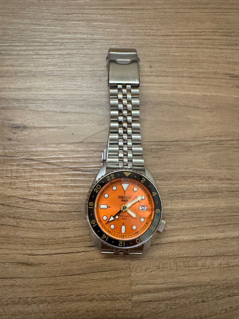 Seiko 5 GMT SSK005 Orange Dial, Men's Fashion, Watches & Accessories ...