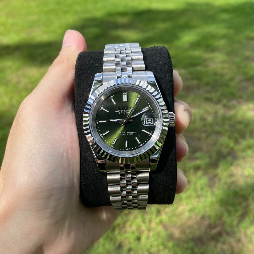 Seiko Datejust Olive Green MOD, Men's Fashion, Watches & Accessories ...