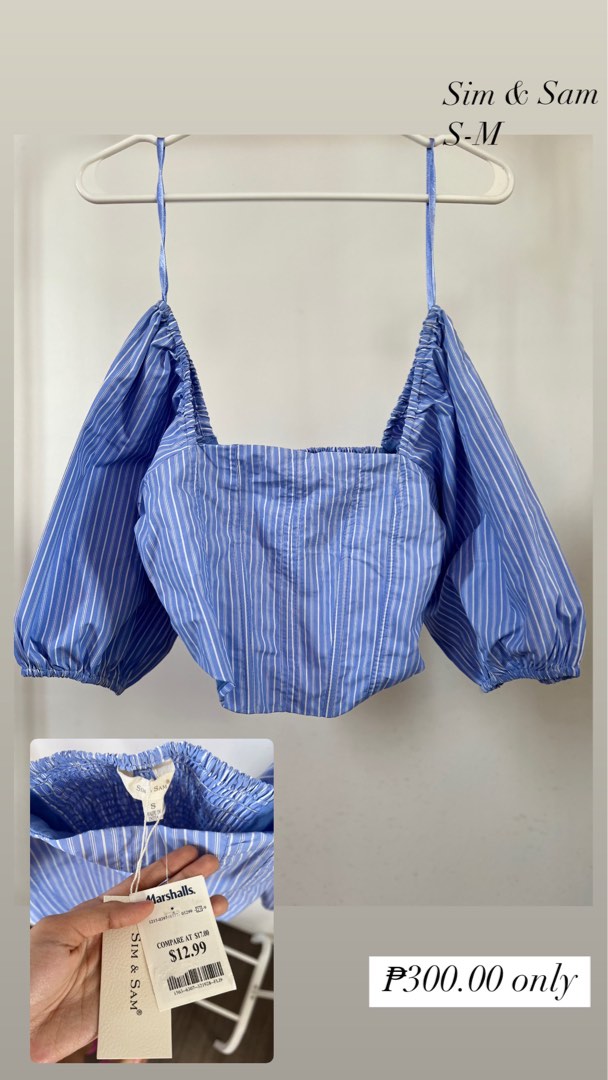 Sim & Sam Blue Stripes Top from USA, Women's Fashion, Tops, Others Tops ...