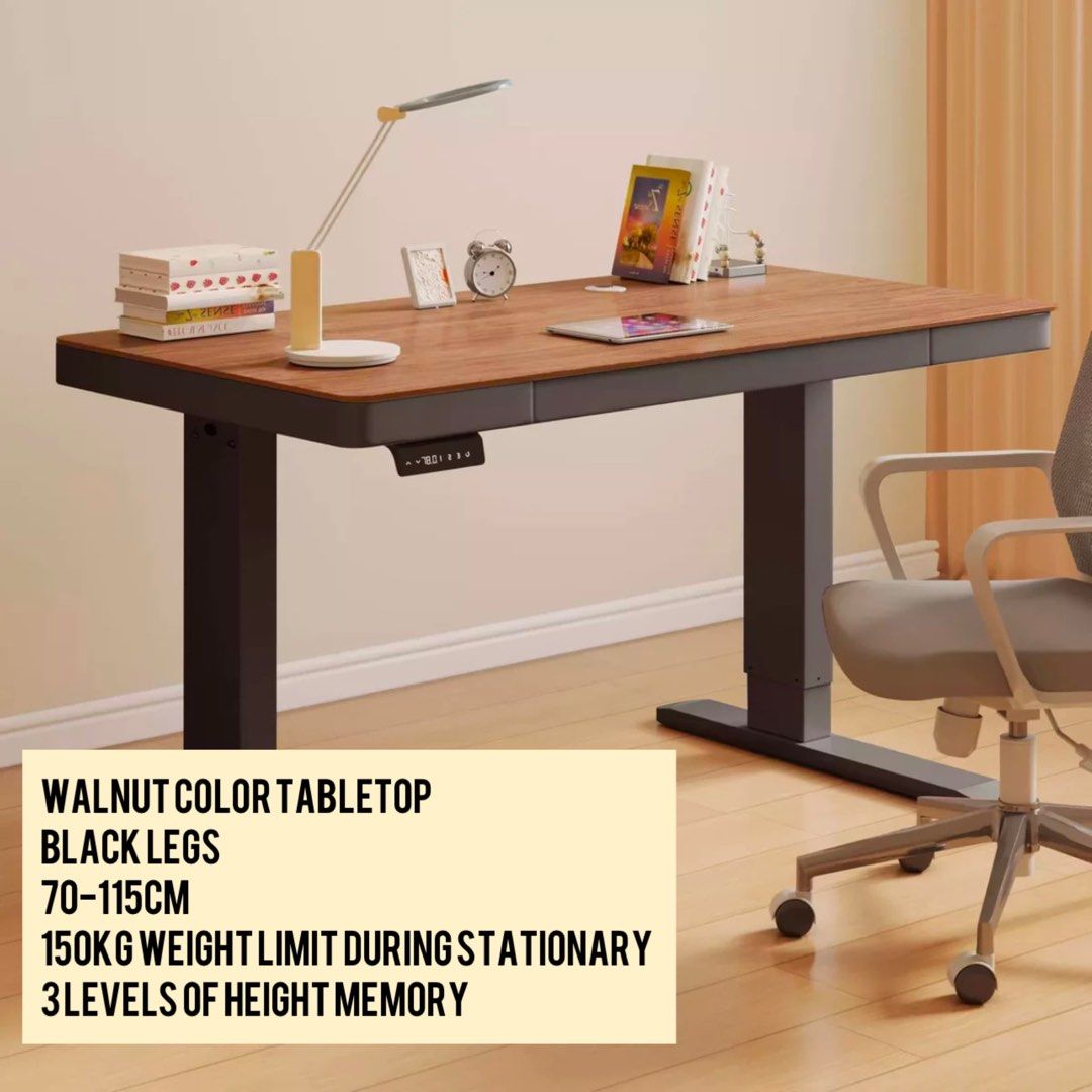 [with drawer] Electric Height Adjustable Table Ergonomic Standing Desk PC Computer Gaming Desk ...