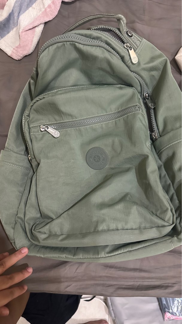 Tas ransel kipling SEOUL SAGE GREEN (preloved ori), Fesyen Wanita, Tas ...