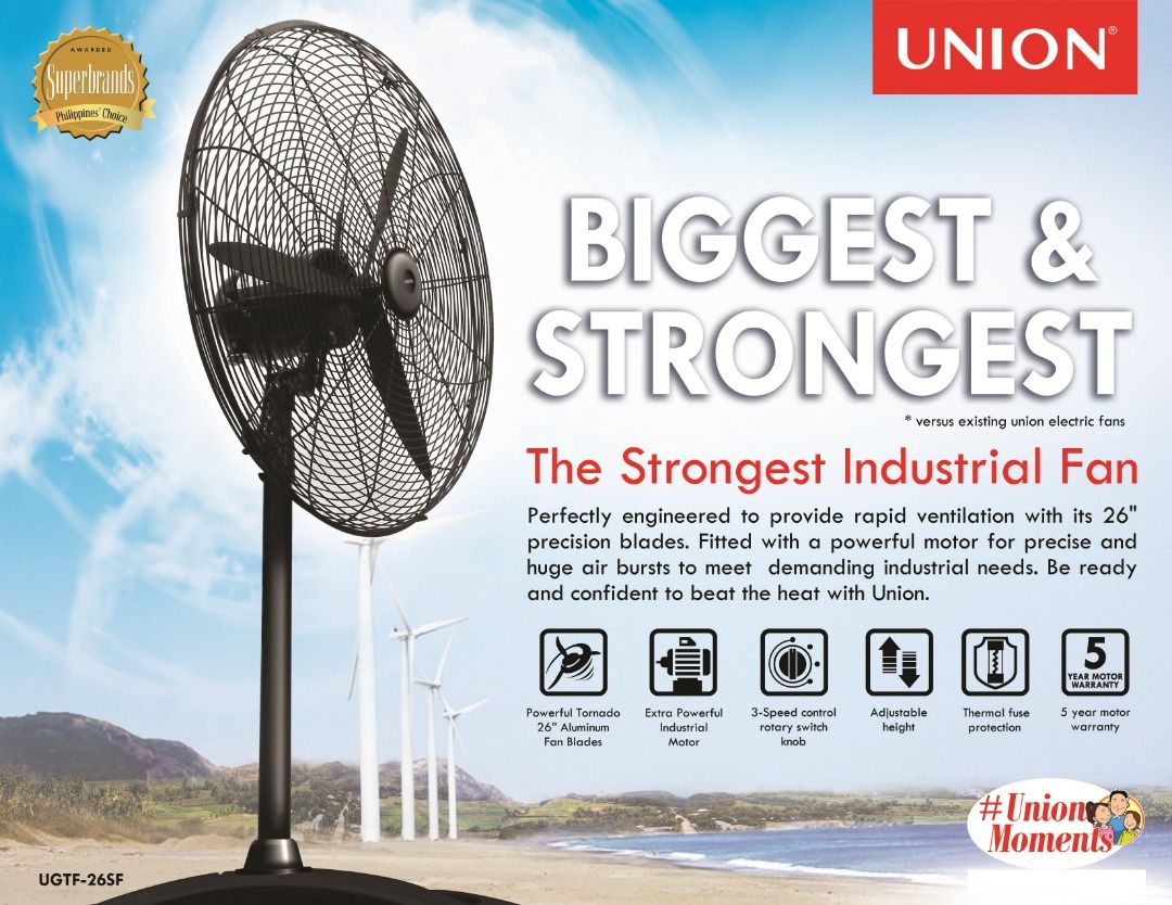 Union 26in Heavy Duty Stainless Blade Industrial Stand Fan For Sale ...