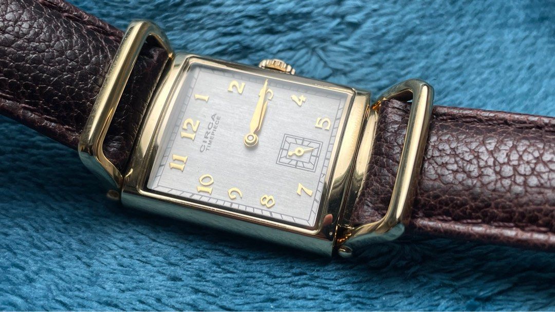 Vintage style circa timepiece 23k gold plated tank watch, Men's Fashion ...