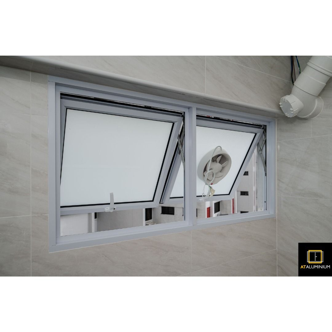 Aluminium Toilet Window | Top Hung Window | Adjustable Louvre Window ...