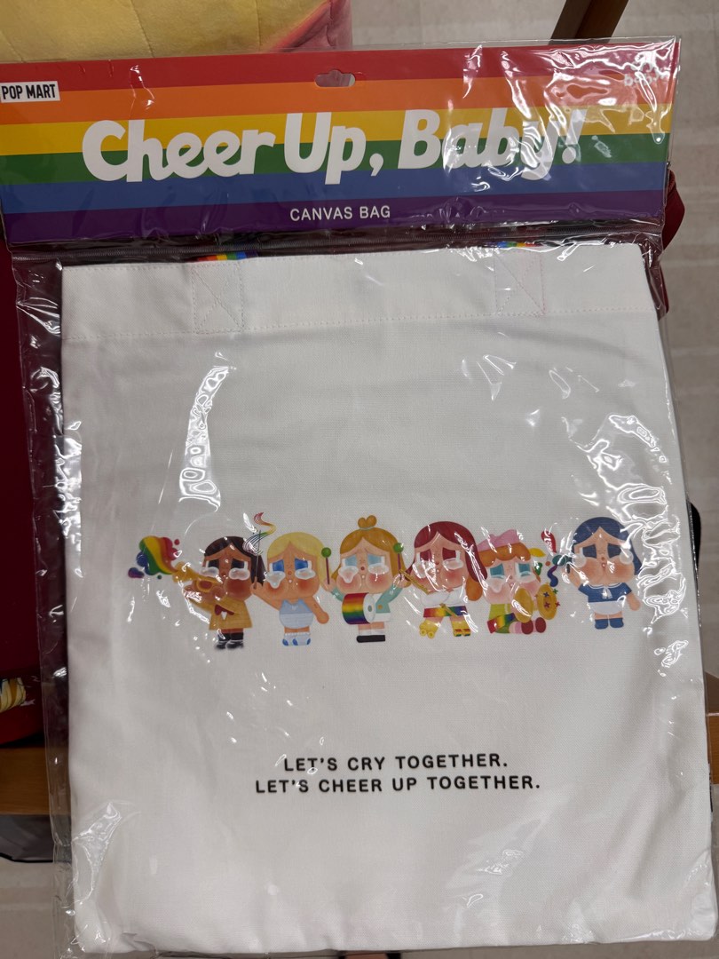 AUTHENTIC Pop Mart Crybaby Cheer Up, Baby! Canvas Bag, Women's Fashion ...